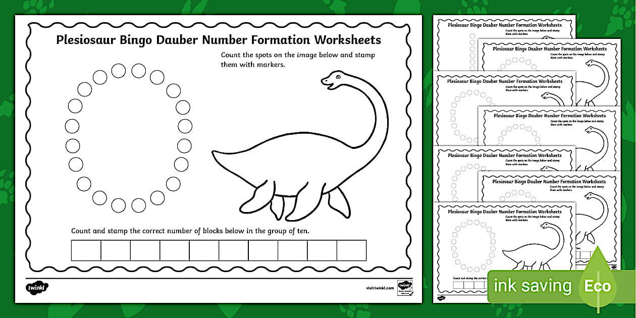 Plesiosaur Bingo Dauber Worksheets | Twinkl | KS1 | EYFS