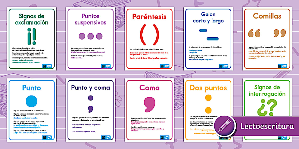 Lectoescritura - signos de puntuación - Twinkl