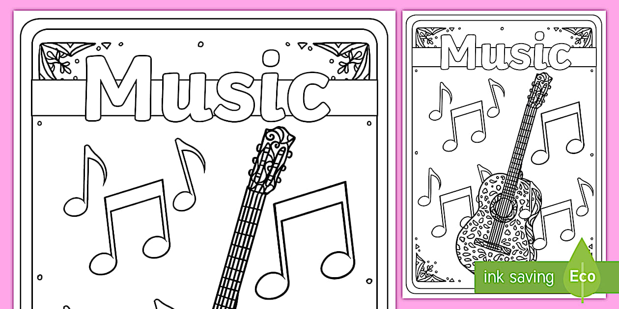 Music Title Page - Mindfulness Colouring Book Cover - Twinkl