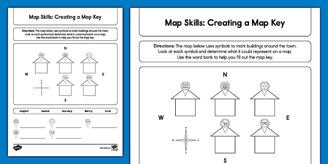 Second Grade Map Skills: Creating a Map Key (teacher made)