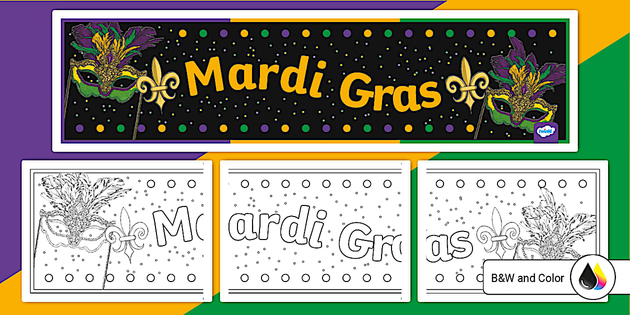 Mardi Gras Banner (Teacher-Made) - Twinkl