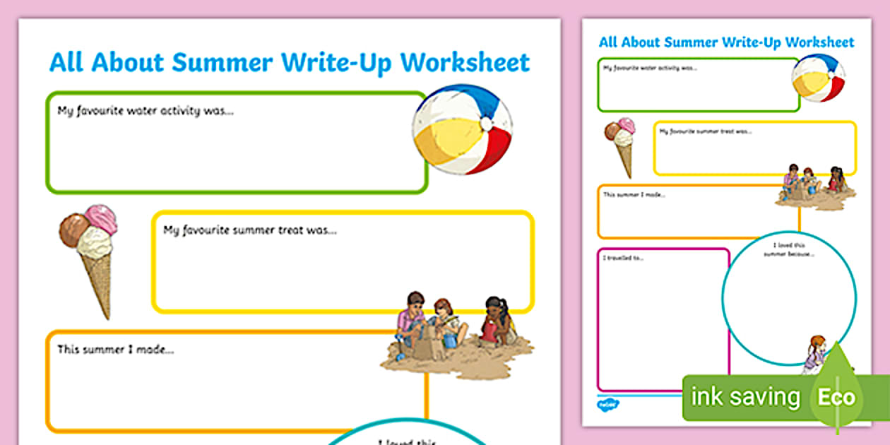 What I Did Over Summer Vacation Worksheet (Teacher-Made)