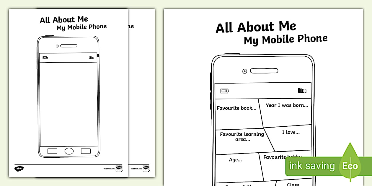 All About Me Mobile Phone Template (teacher made) - Twinkl
