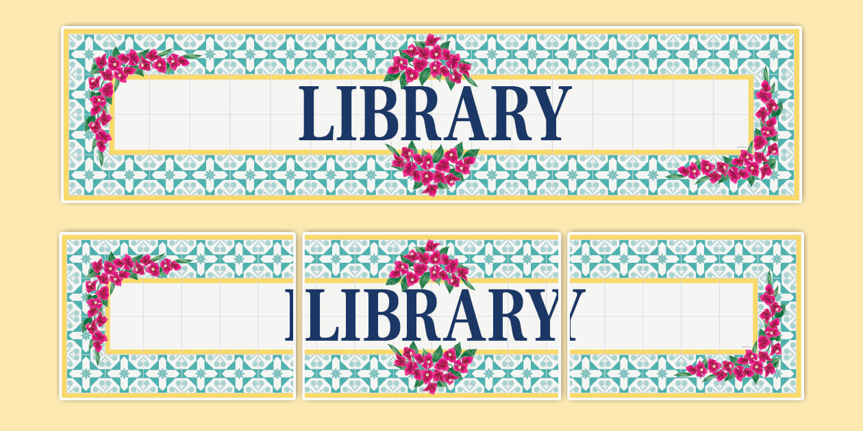 Floral Ceramics Themed Library Display Banner
