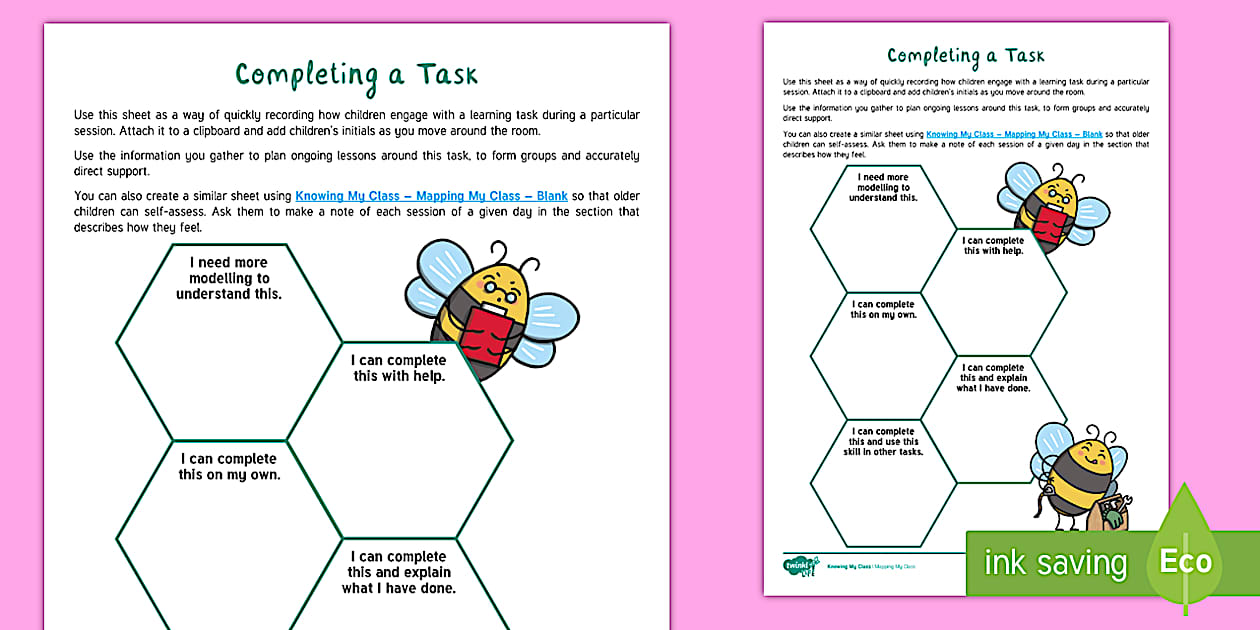Mapping My Class Completing A Task Profile Map - Twinkl