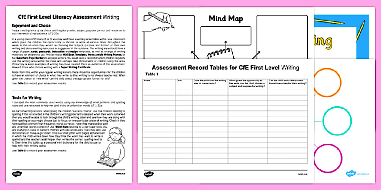 CfE First Level Writing Assessment Pack - Twinkl