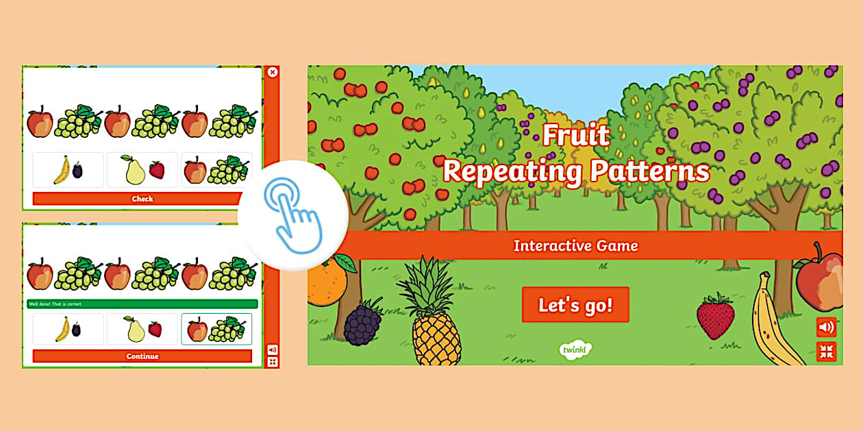 👉 Fruit Repeating Patterns Interactive Game | Twinkl