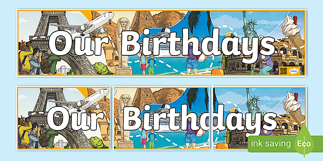 Travel-Themed Birthdays Banner - Twinkl
