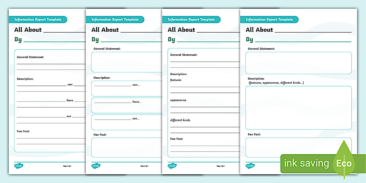 Information Text Blank Templates (teacher made) - Twinkl