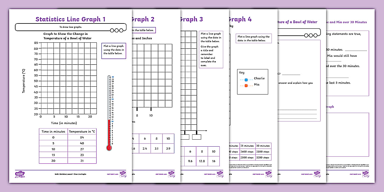 👉 Draw Line Graphs Differentiated Worksheets - Twinkl