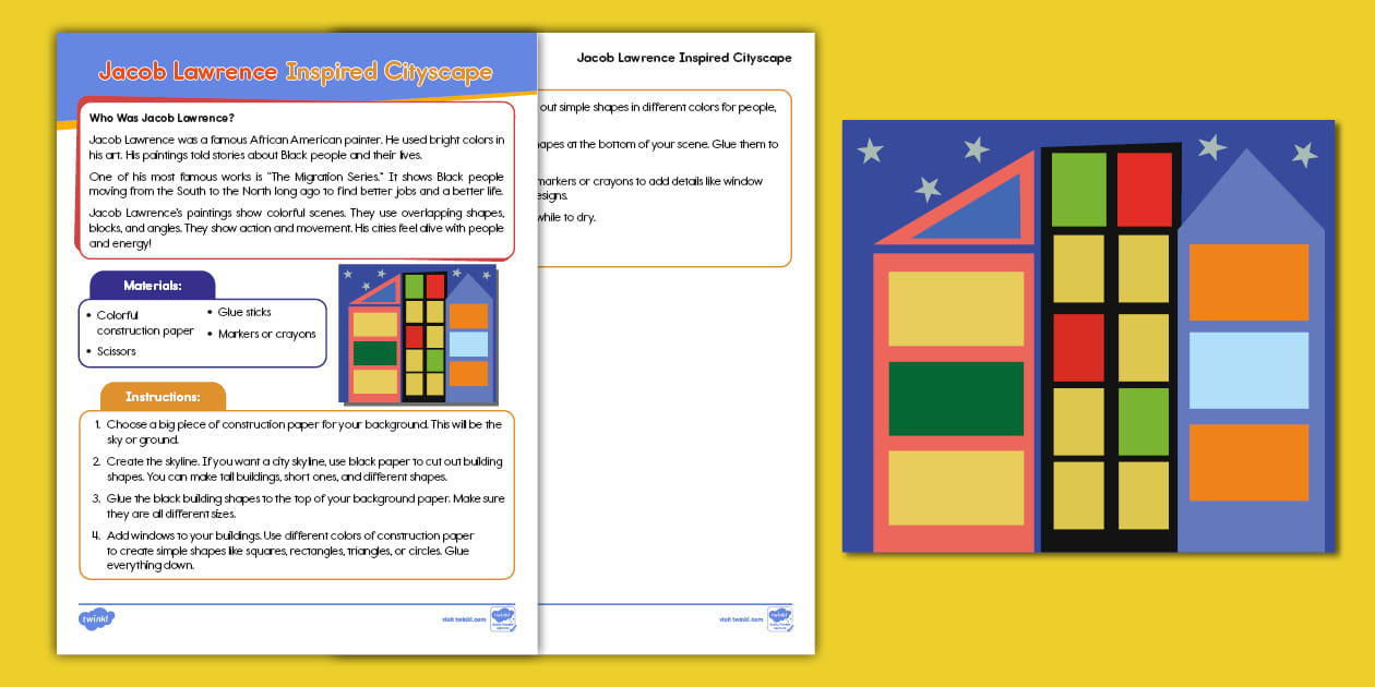 Jacob Lawrence Inspired Cityscape Craft - Twinkl