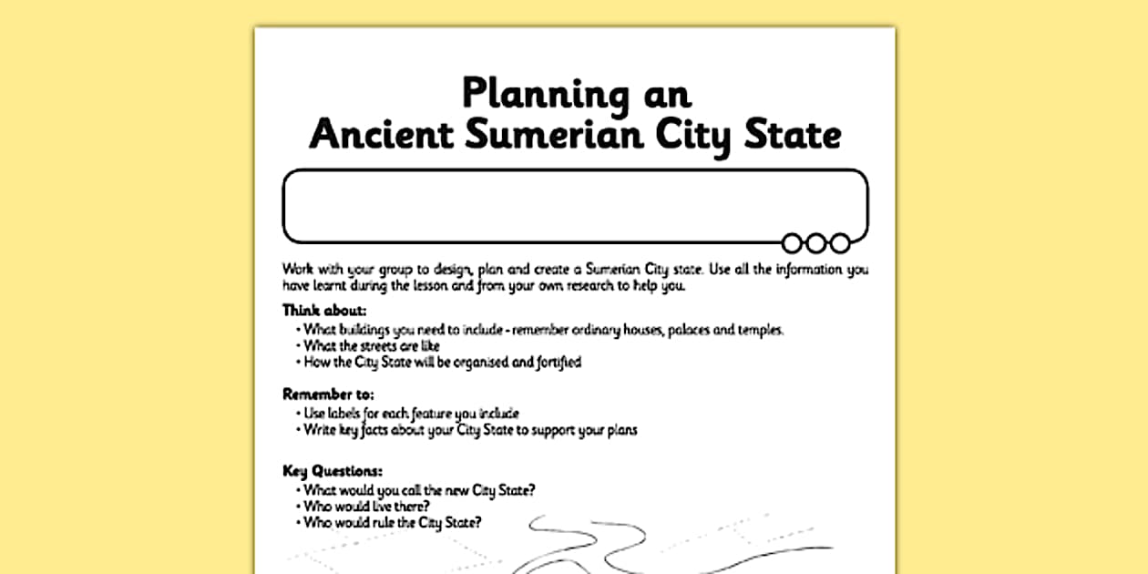 Ancient Sumer Planning a City State Activity (teacher made)