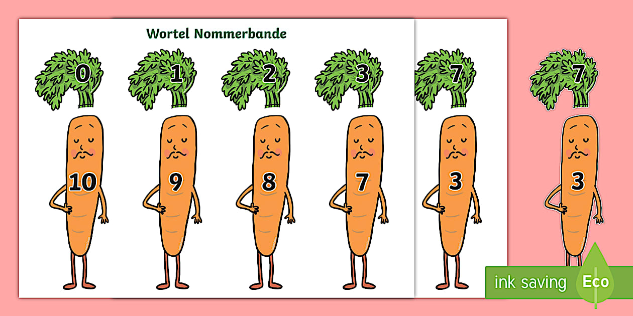 Wortel Nommerbande tot 10 Uitknipsels (teacher made)
