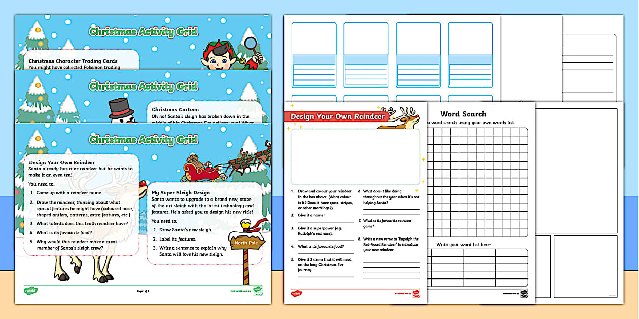 Christmas Activity Grid (profesor hizo) - Twinkl