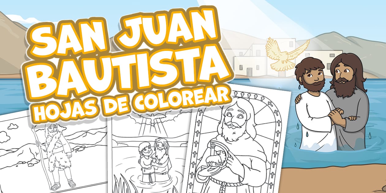 Hoja de colorear: San Juan Bautista - Twinkl