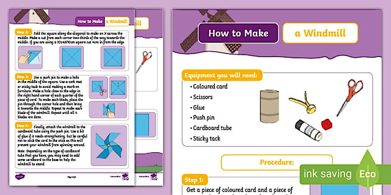 How to Make a Windmill (teacher made) - Twinkl