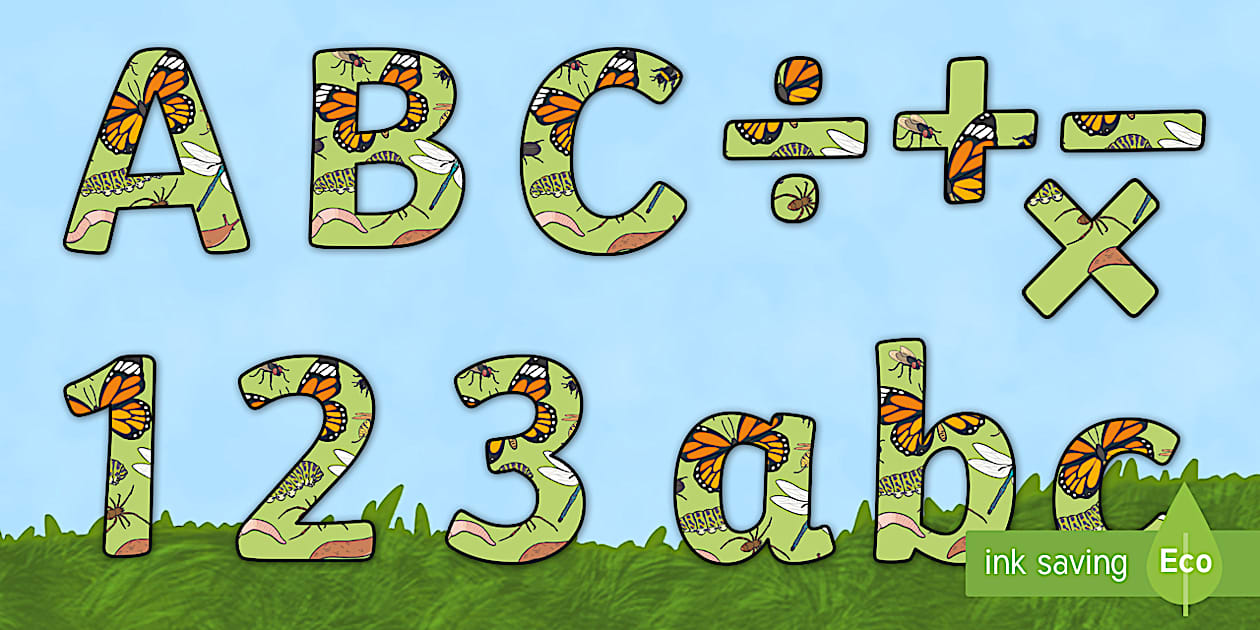 Editable Minibeast Themed Display Lettering (Lehrer gemacht)