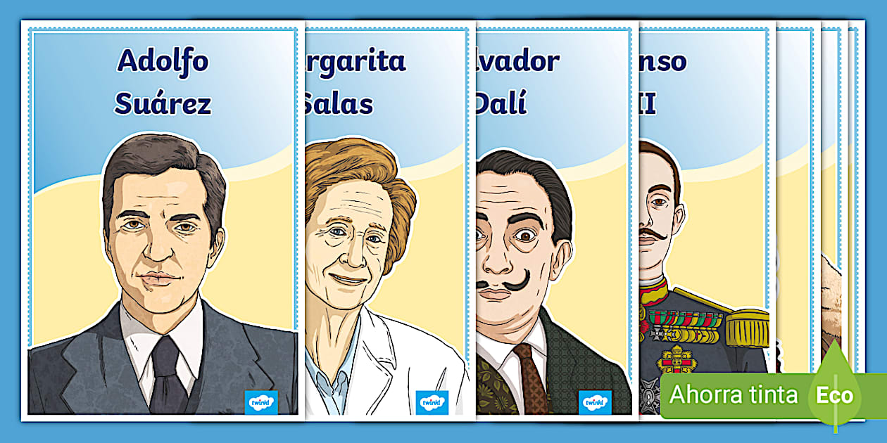 Pósters: Personajes de España en el siglo XX - Twinkl