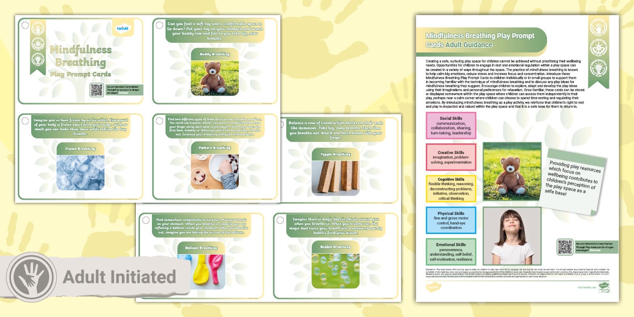 Mindfulness Breathing Play Prompt Cards (Teacher-Made)
