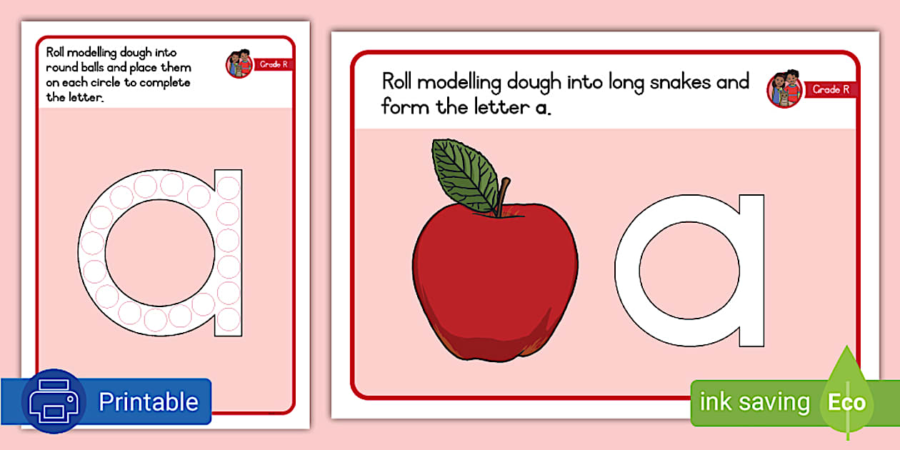 Grade R English - Phonics - Dough Mats: Letter A
