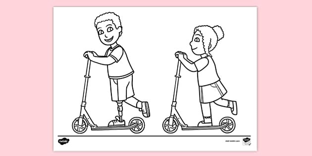 Scooter Colouring Sheet - Primary School (teacher made)