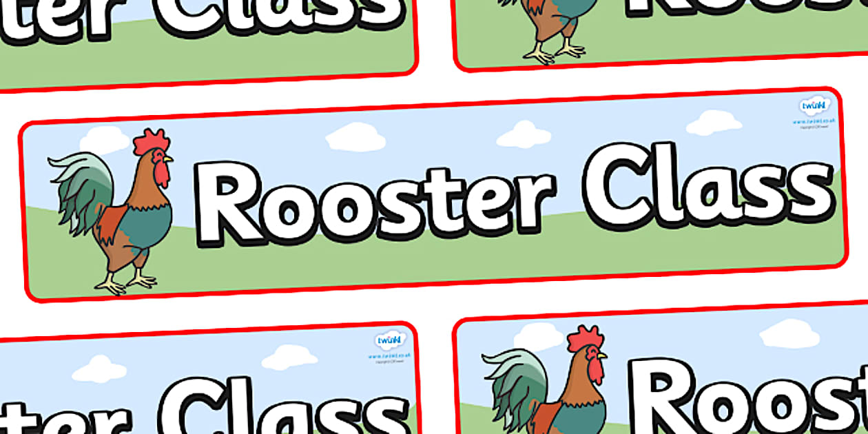 Rooster Themed Classroom Display Banner - Twinkl
