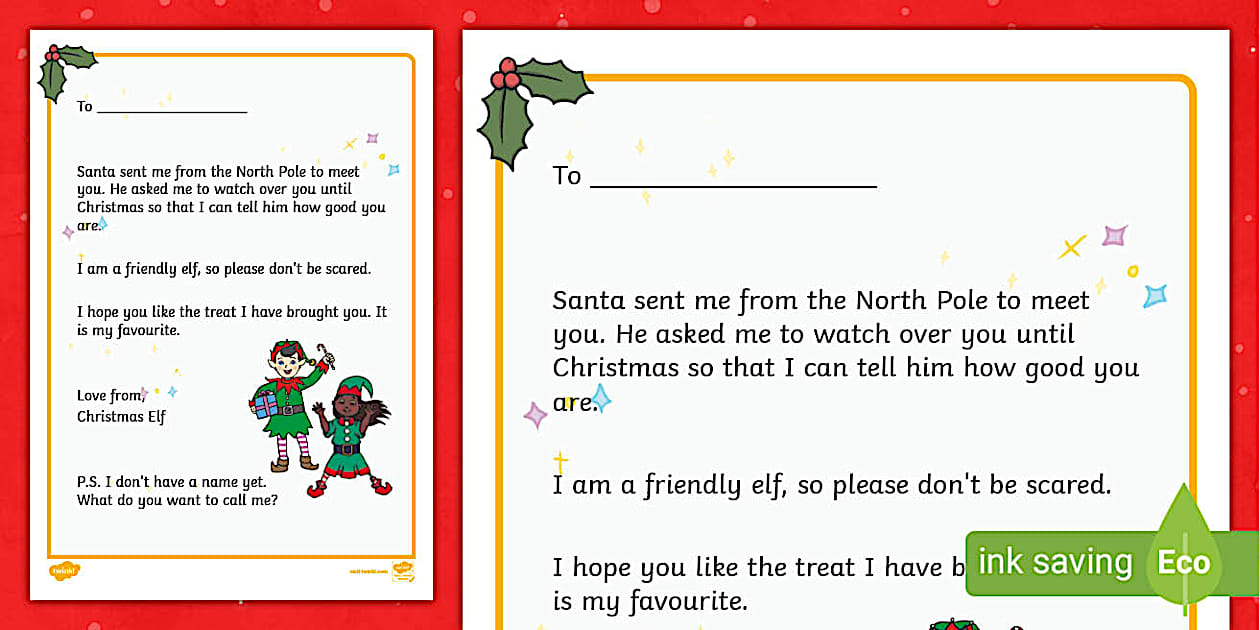 EYFS Christmas Elf Arrival Letter (teacher made) - Twinkl