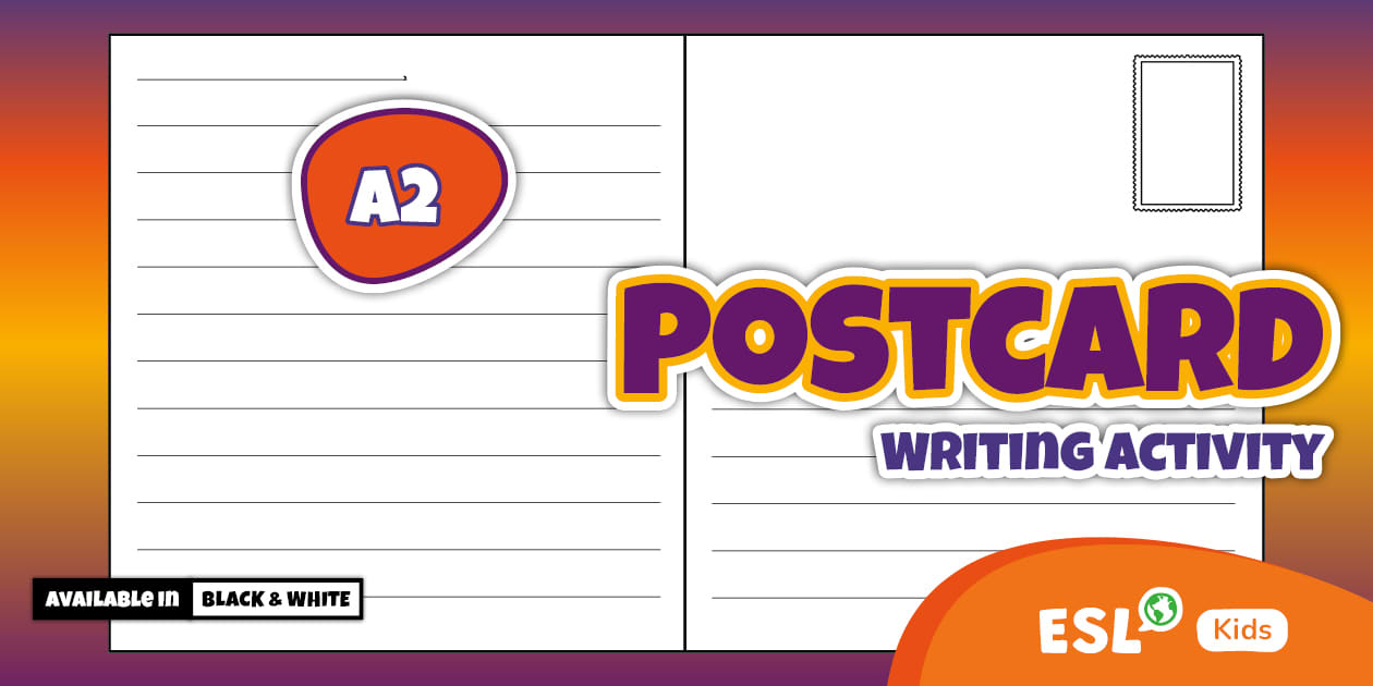 ESL Postcard Writing Activity [Kids, A2]