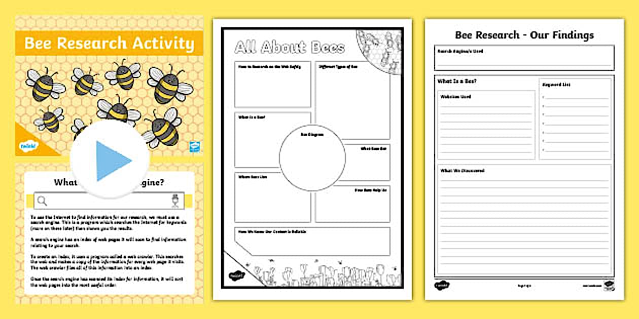 Bee Research Activity Pack - KS2 - ICT (teacher made)