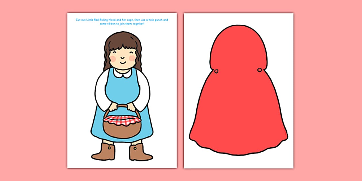 Black and White Little Red Riding Hood's Cape Activity Resource Pack