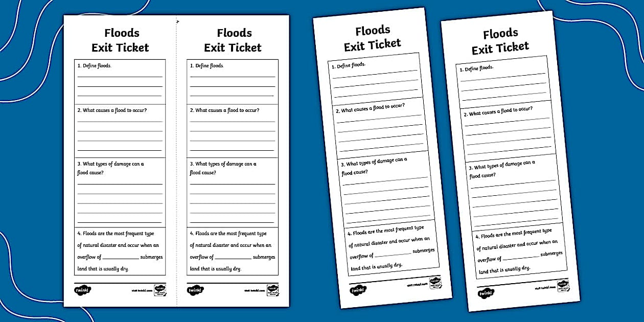 Floods Exit Ticket for 6th-8th Grade (teacher made) - Twinkl