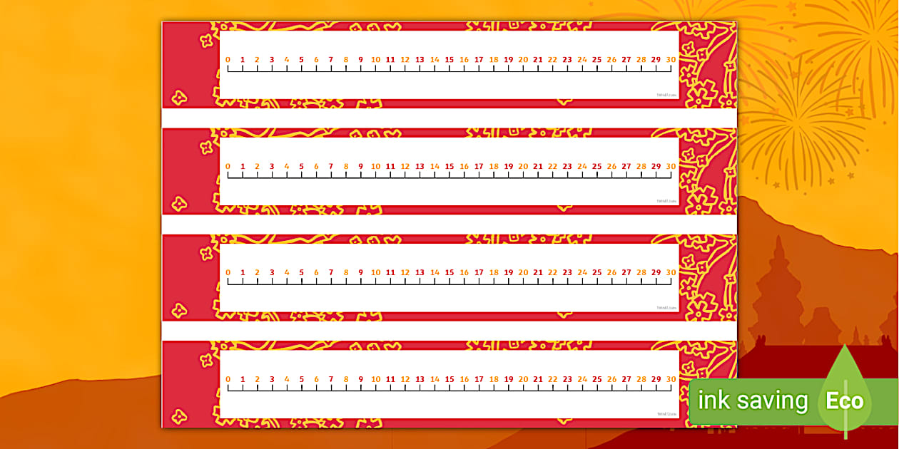 Chinese New Year Number Line (0-30) (teacher made) - Twinkl