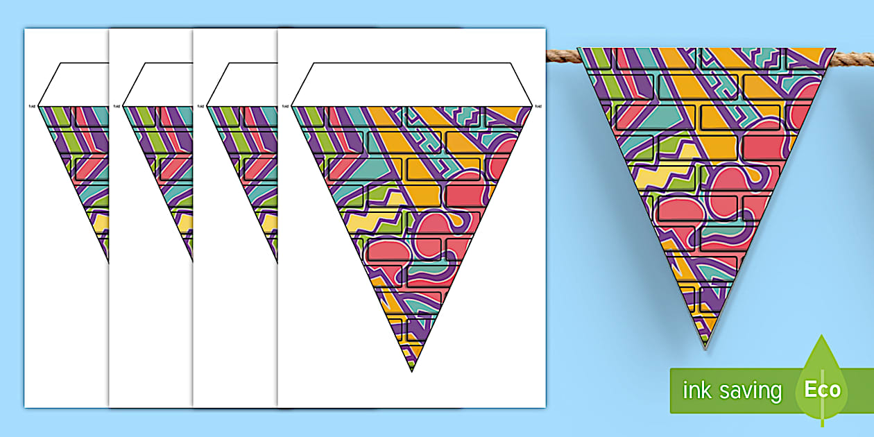 Graffiti-Themed Display Bunting (teacher made) - Twinkl