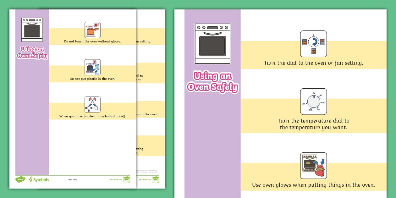 Twinkl Symbols: Using an Oven Safely Visual Schedule