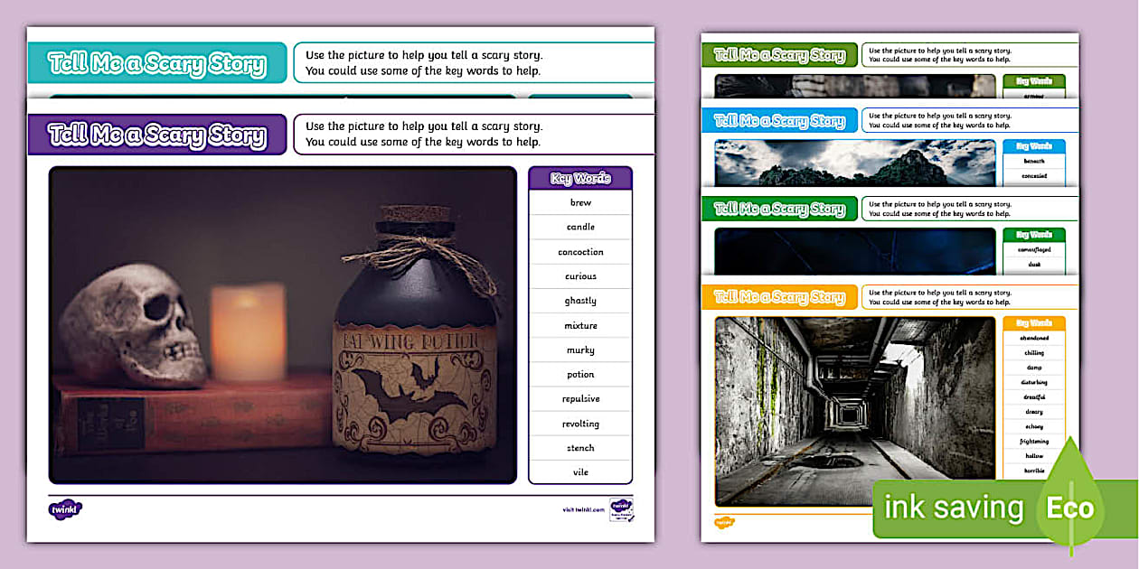 KS1 Tell Me a Scary Story Inspiration Activity Pack - Twinkl