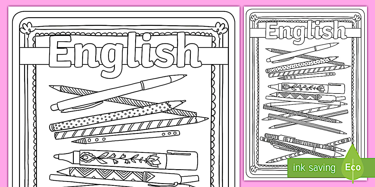 Editable English Mindfulness Colouring Book Cover - Twinkl