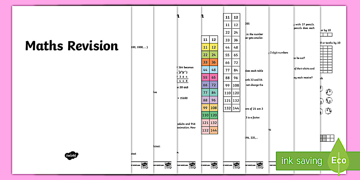 Year 5 Maths Questions Revision Booklet - Maths - Twinkl