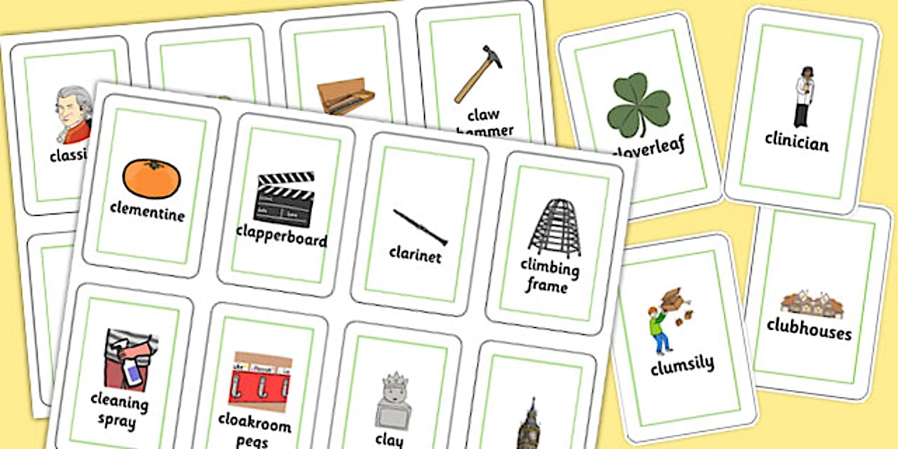 Dyslexic Three Syllable CL Flash Cards (teacher made)