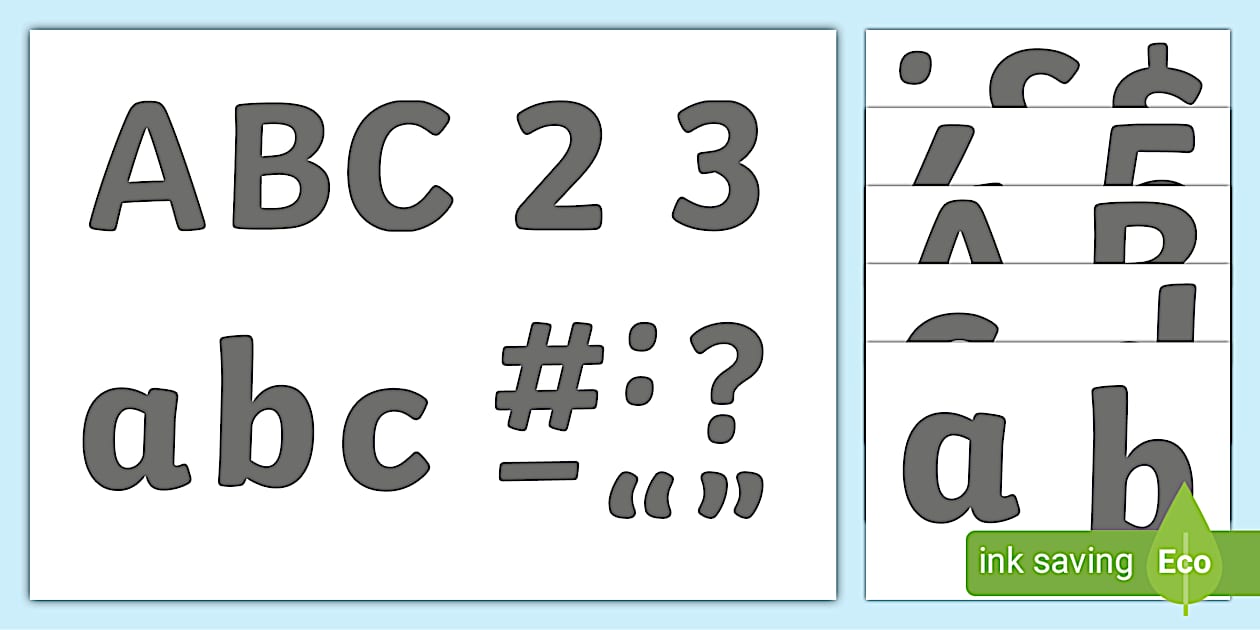 Grey Display Lettering (teacher made) - Twinkl