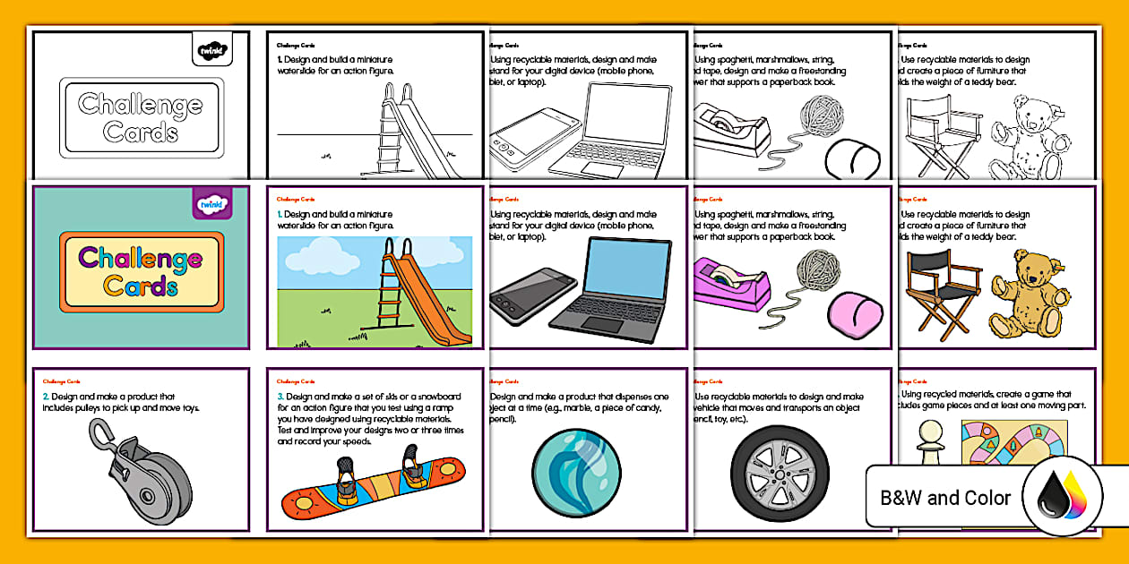 Kid Inventors Day Challenge Cards (Teacher-Made) - Twinkl