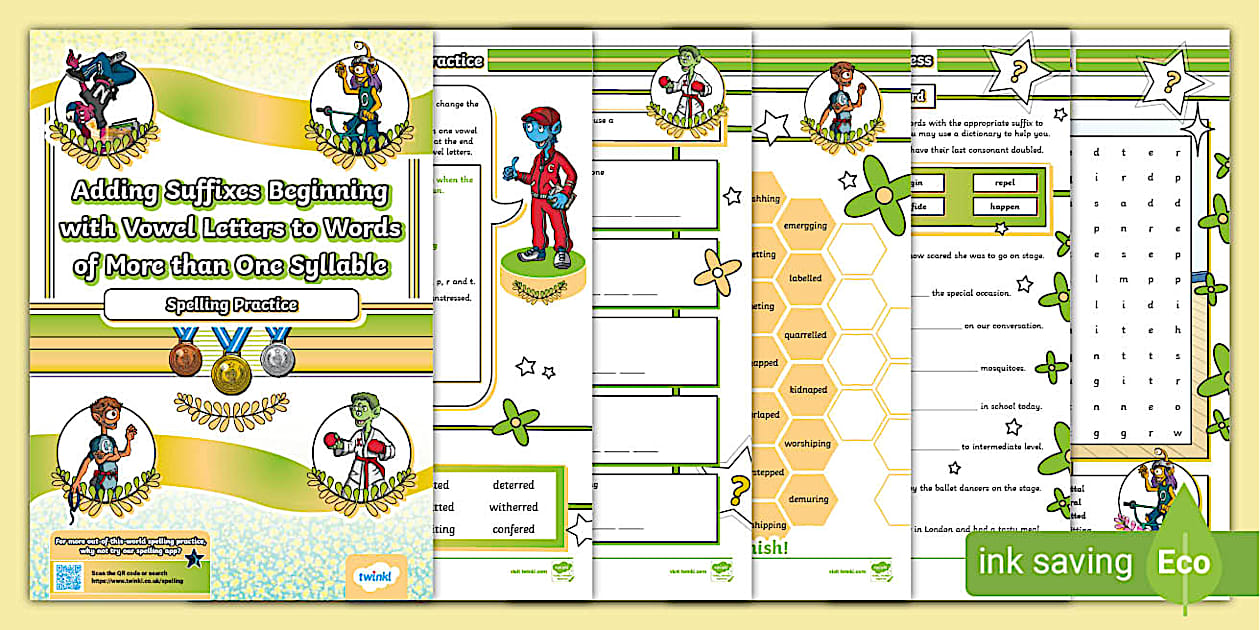 Adding Suffixes Beginning with Vowel Letters to Words of More than One