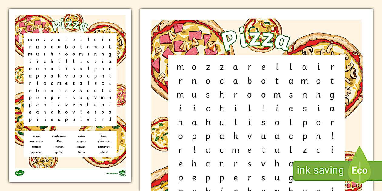 Pizza Word Search (teacher made) - Twinkl