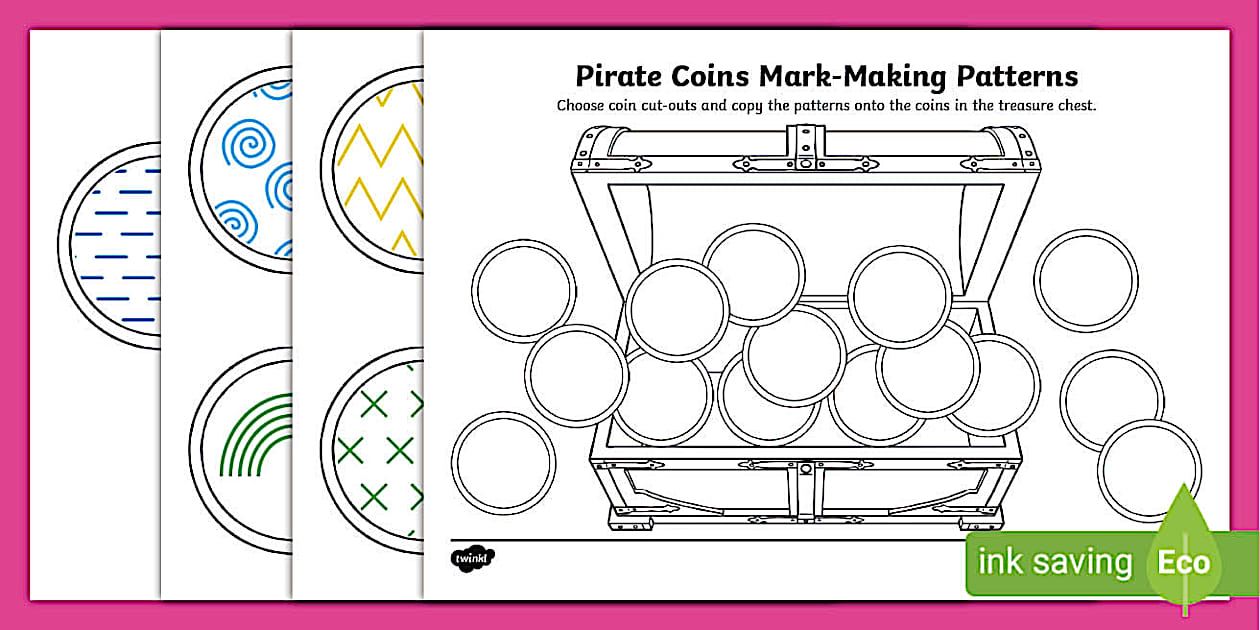 Pirate Coins Mark-Making Patterns Activity (teacher made)