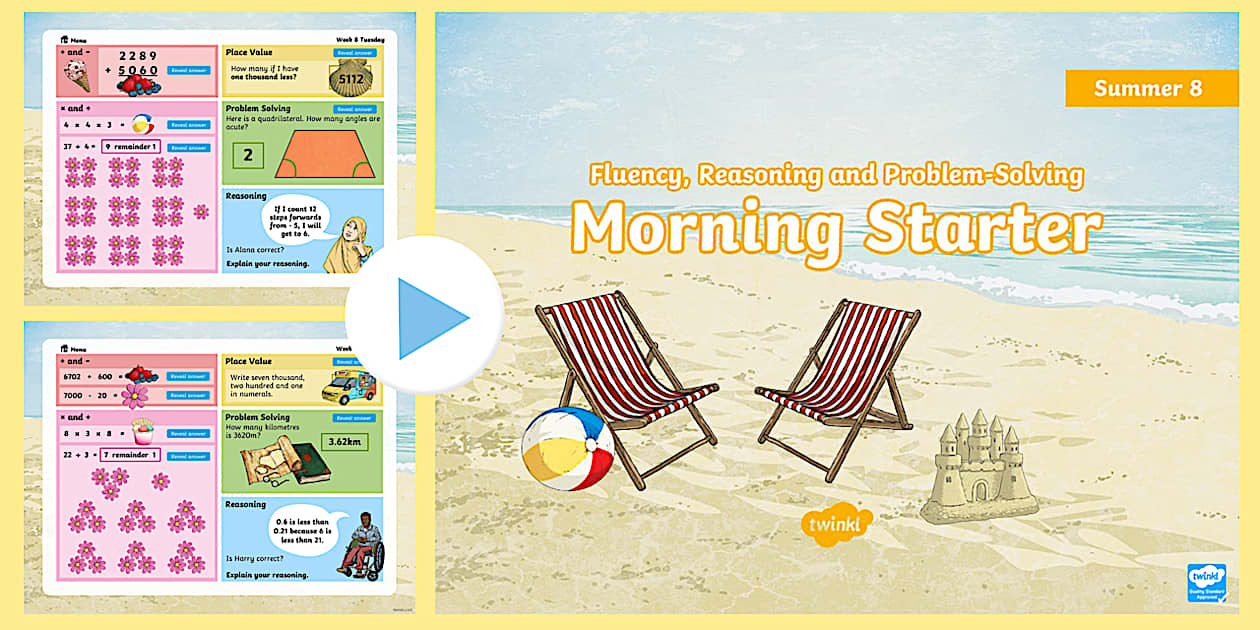 Year 4 Maths Summer Morning Starter PowerPoint 8 - Twinkl
