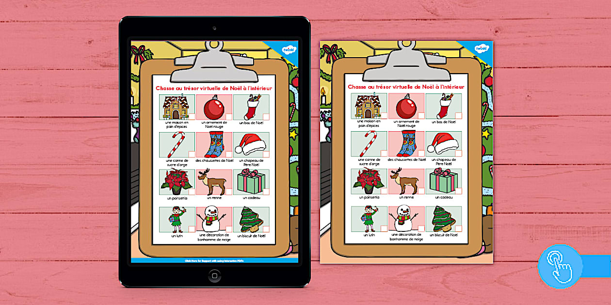 Indoor Christmas Digital Scavenger Hunt French - Twinkl