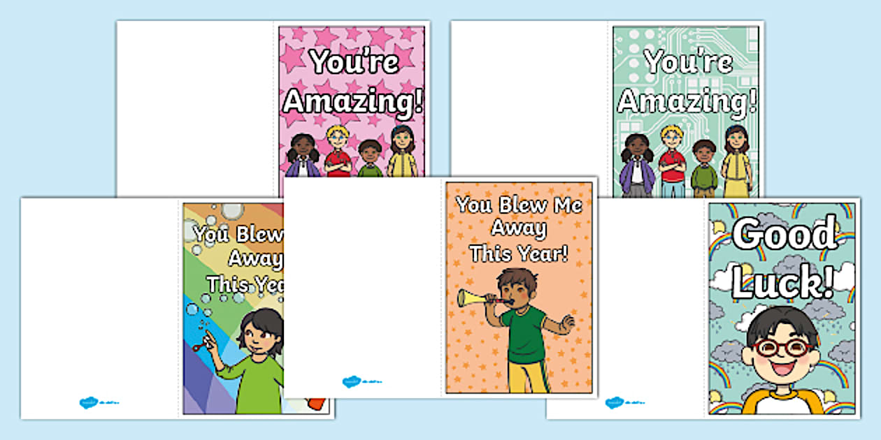 End of Year Digital Template Cards (teacher made) - Twinkl