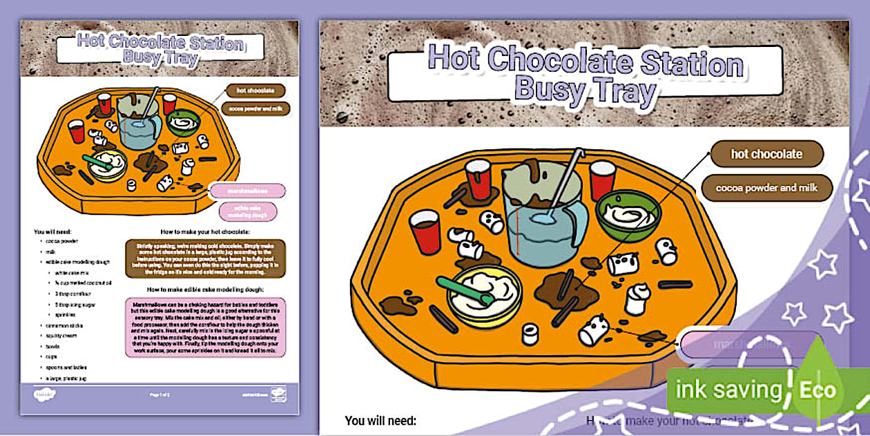 Hot Chocolate Station Busy Tray (Teacher-Made) - Twinkl
