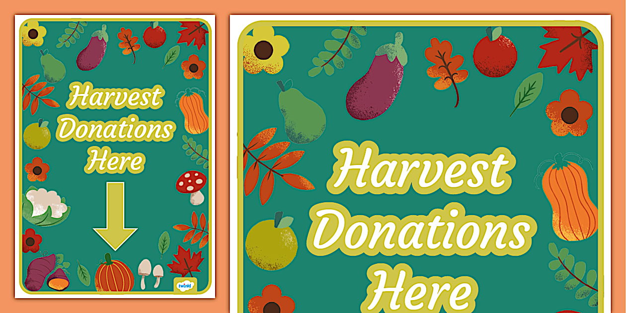 Autumn Market Themed Harvest Festival Donation Poster