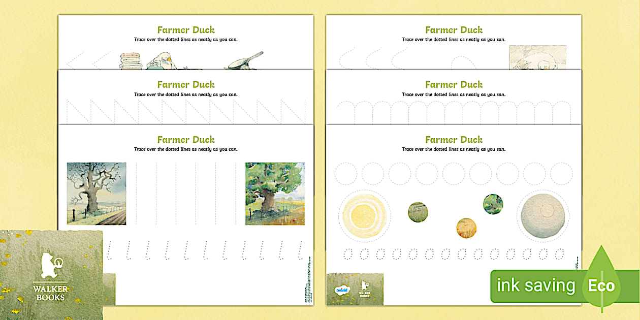FREE! - Farmer Duck Pencil Control Sheets - Twinkl
