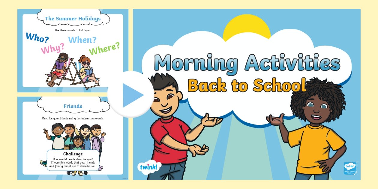 Back to School Morning Activities PowerPoint - Twinkl